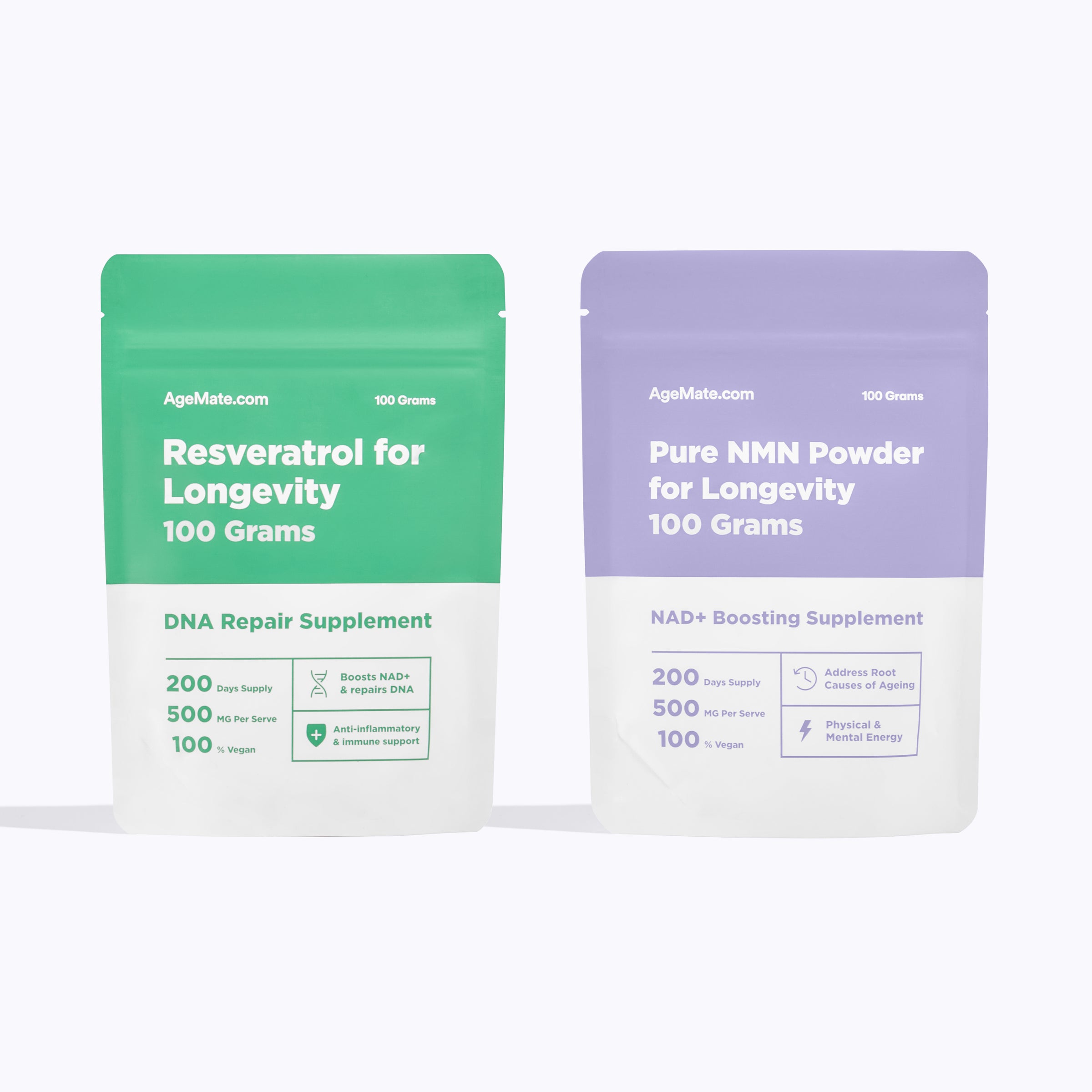 Pure 100g NMN and Resveratrol Bundle by AgeMate Australia - AgeMate